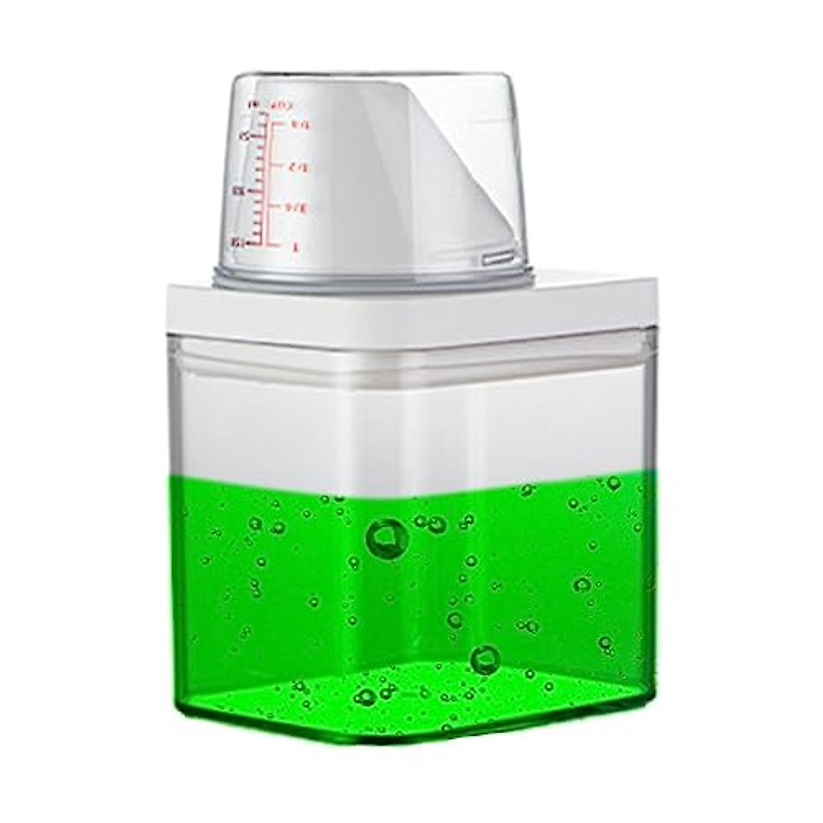 Airtight Laundry Detergent Dispenser with Measuring Cup | Clear Laundry Powder Detergent Storage Box, Washing Powder Container Storage Bucket Detergent Box