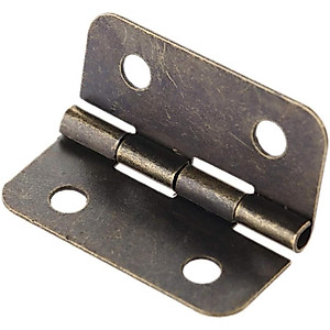 WRAFER Door HingesDoor Hinges Internal 4Pcs 36X26Mm Antique Kitchen Cabinet Door Hinges Jewelry Wood Box Cabinet Drawer Butt Hinge Decorative Hinges Furniture Hardware