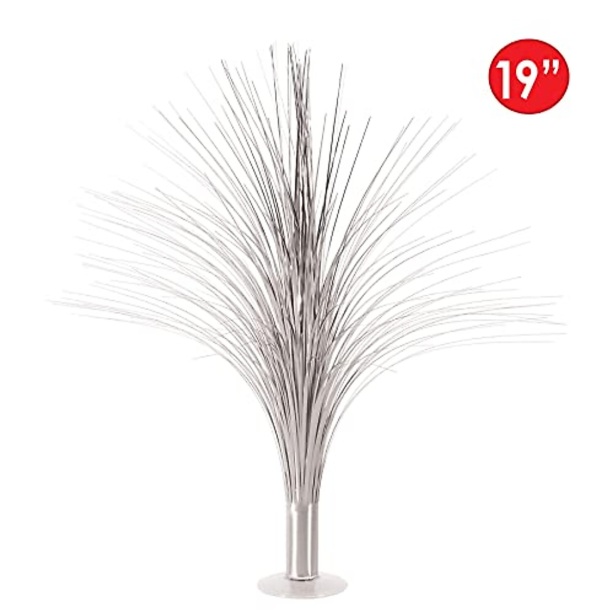 Beistle 2 Piece Plastic Metallic Silver Spray Centerpieces For Happy New Year Decorations, Awards Night Tableware, Birthday Party Supplies, 19"