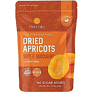 Dried Apricots No Sugar Added, 1 Pound. Dried Apricots Unsweetened, Turkish Apricots Dried Fruit, Dry Apricot Bulk, All Natural, Non-GMO.
