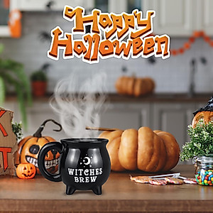 Baysowmaytow Witch Brew Cauldron Coffee Mug, 300ml/10oz Ceramic Coffee Cups, Cute Halloween Water Cups, Summer Winter Drinkware, Birthday Halloween Gifts