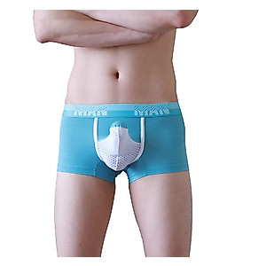 Little Bear Family Elephant Bulge Pouch Boxer Briefs for Mens Underwear Green