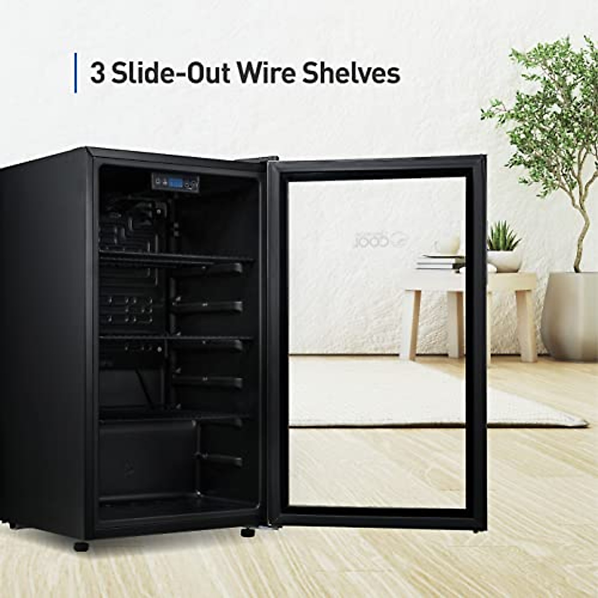 Commercial Cool Beverage Cooler, 3.6 Cu. Ft. Capacity, Drink Fridge with 3 Adjustable Shelves & Temperature Control, Mini Beverage Fridge Holds up to 109 Cans