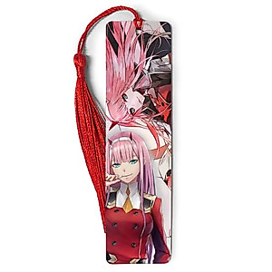 Bookmarks Metal Ruler Zero Bookography Two Reading Franxx Tassels Measure Bookworm for Book Bibliophile Gift Reading Christmas Ornament Markers Bookmark