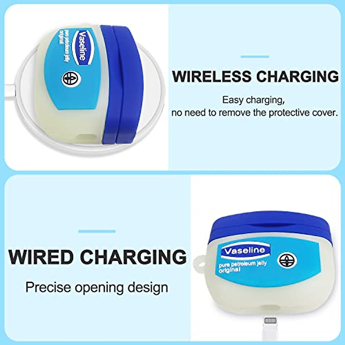 WQNIDE Case 9 in1 Cute Kawaii Vaselin Cartoon Funny for Apple Airpods Pro 2 New 2022 Case with Keychain Lanyard Soft Silicone Protective Skin Cover for Women Boys