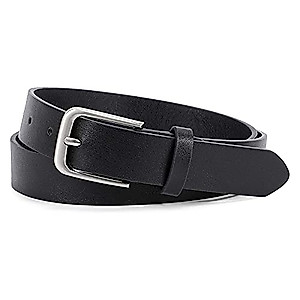 WHIPPY Women Casual Leather Belt for Jeans, Fashion Ladies Waist Dress Belt (Fit Waist Size 32-37 Inches, Black)