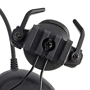 DETECH Tactical Helmet Headset Headphone Electronic Shooting Ear Protection Sound Amplification Noise Reduction Ear Muffs Hunting Shooting Ear Defender with Detachable Microphone
