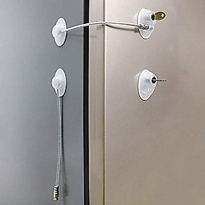 HoneSecur 2 Pack with 4 Keys Refrigerator Lock, File Drawer Lock, Fridge Freezer Door Lock, Cabinet Lock, Child Safety for Baby - Transparent