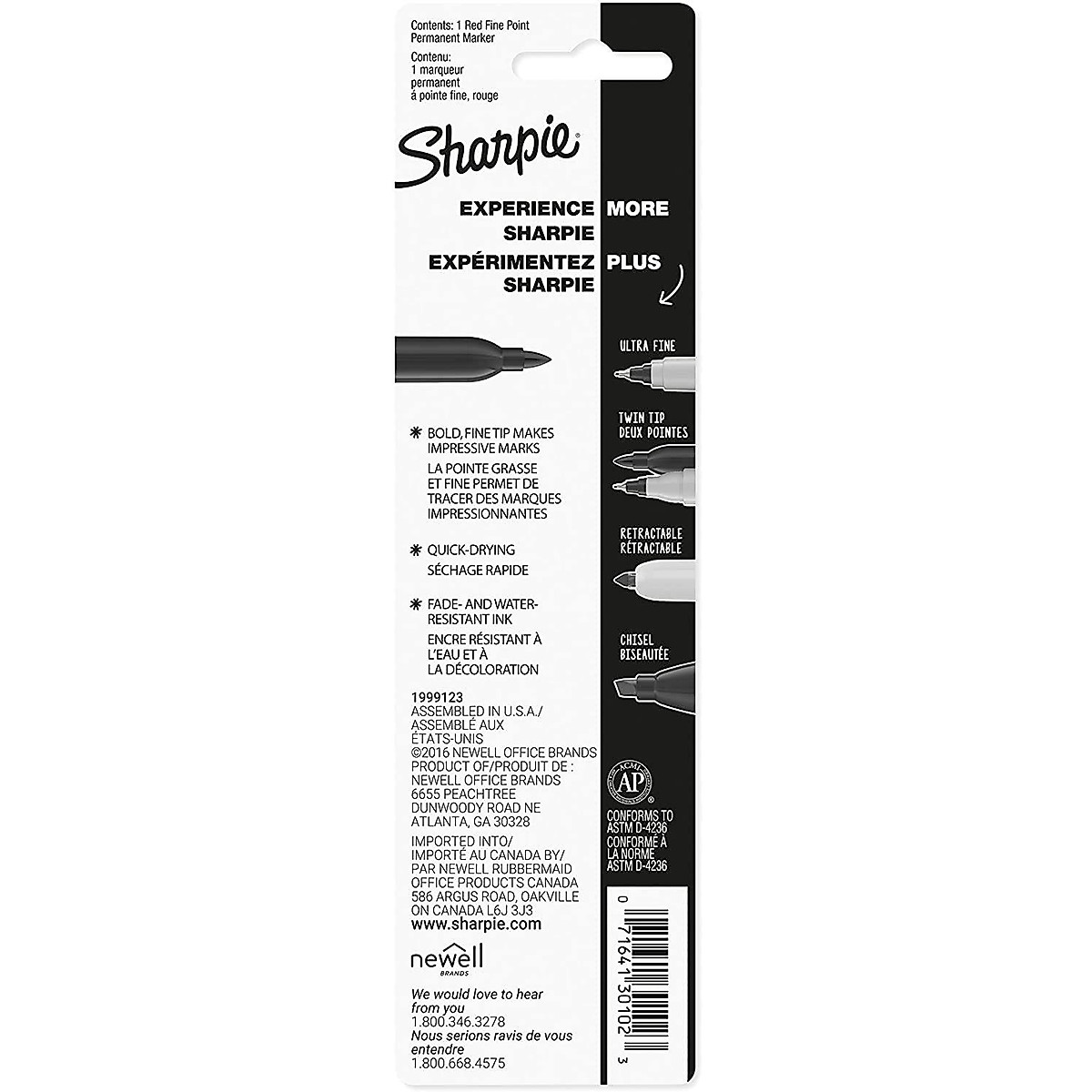 Sharpie Permanent Markers, Fine Point, Red Ink, Pack of 3 (30102)