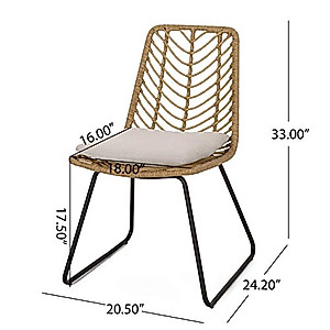 Christopher Knight Home Berrien Outdoor Wicker Chairs, Beige + Light Brown + Black