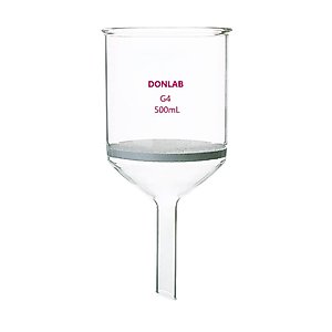 DONLAB EEA0354 Glass 350ml Buchner Filtering Funnel with Fritted Disc G4 Pore Size 4-7μm