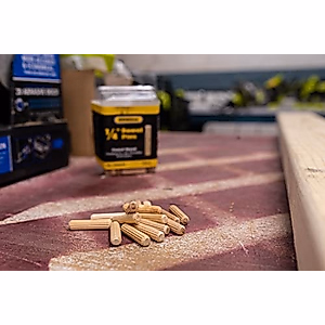 General Tools 840014 1/4-Inch Fluted Wood Dowel Pins, 72-Pack
