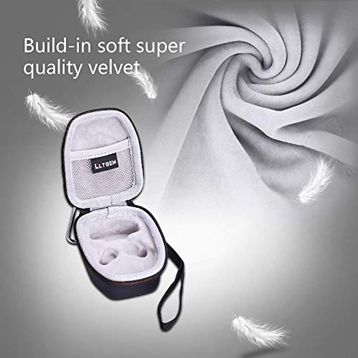 LTGEM Hard Case for Beats by Dre Powerbeats High-Performance/Powerbeats 3 / BeatsX/Beats Flex Wireless Earphones - Travel Protective Carrying Storage Bag with Carabiner-Black (Sale Case Only)