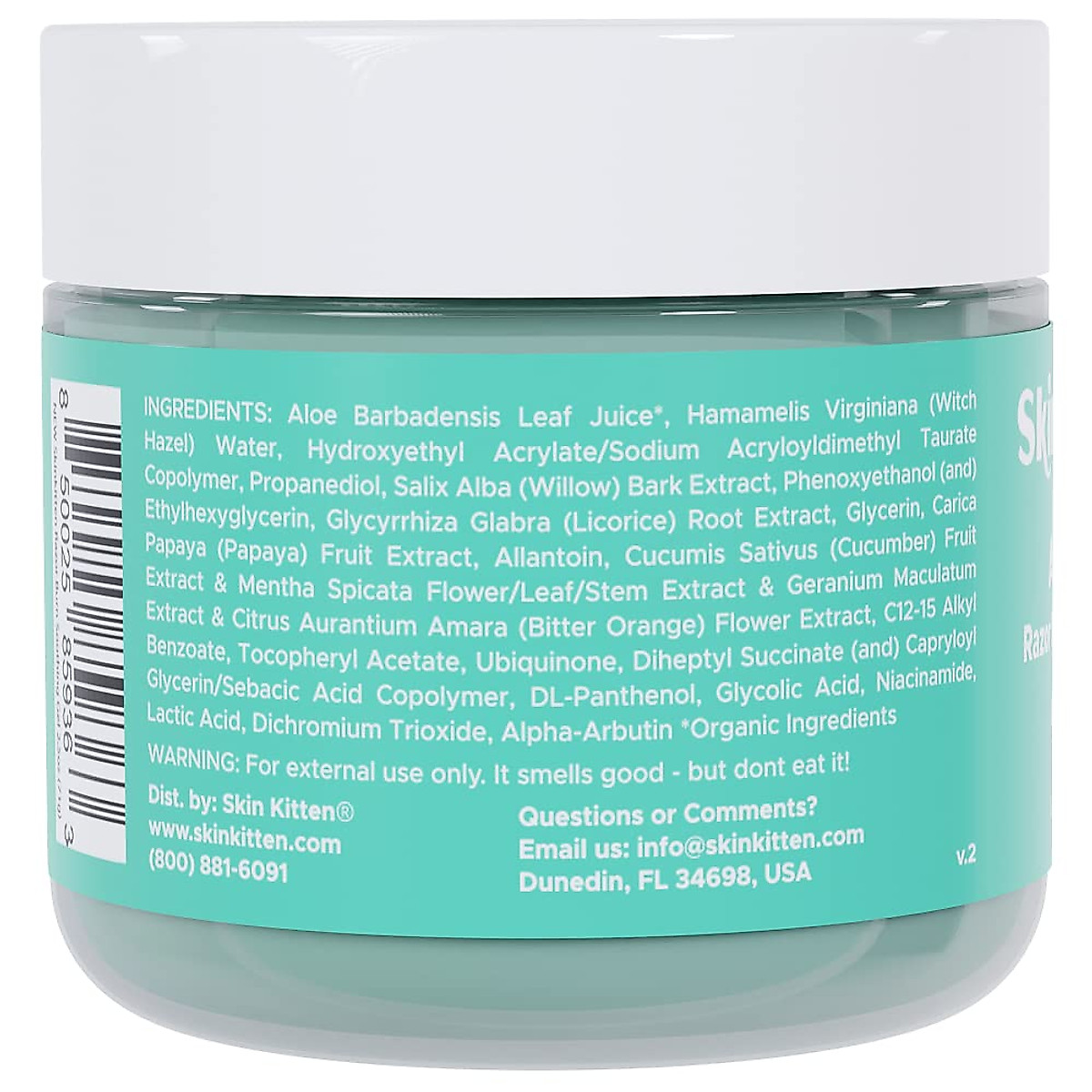 Skin Kitten Moisturizing After Shave Ingrown Hair Treatment for Bikini Hair - After Waxing Care with Aloe Vera & Cucumber - Razor Burn Treatment for Women (2.5oz)