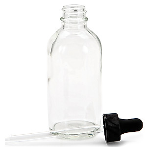 Vivaplex, 6, Clear, 4 oz Glass Bottles, with Glass Eye Droppers