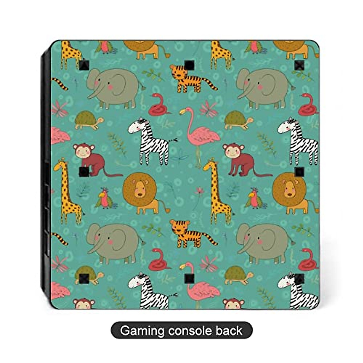 Africa Animals Pattern Funny Sticker Skin Protector Full Print Slim Decal Covers for PS-4 Slim/PS-4 Pro Console & 2 Controller