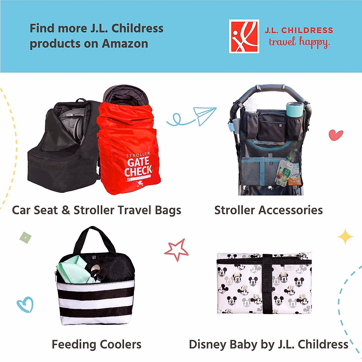 J.L. Childress Pockets 'N Pad Portable Diaper Changing Station for Your Car - Detachable, Foldable, Extra-Large, Extra-Long Changing Pad for Travel, 36" x 18" - Storage Pockets- Black