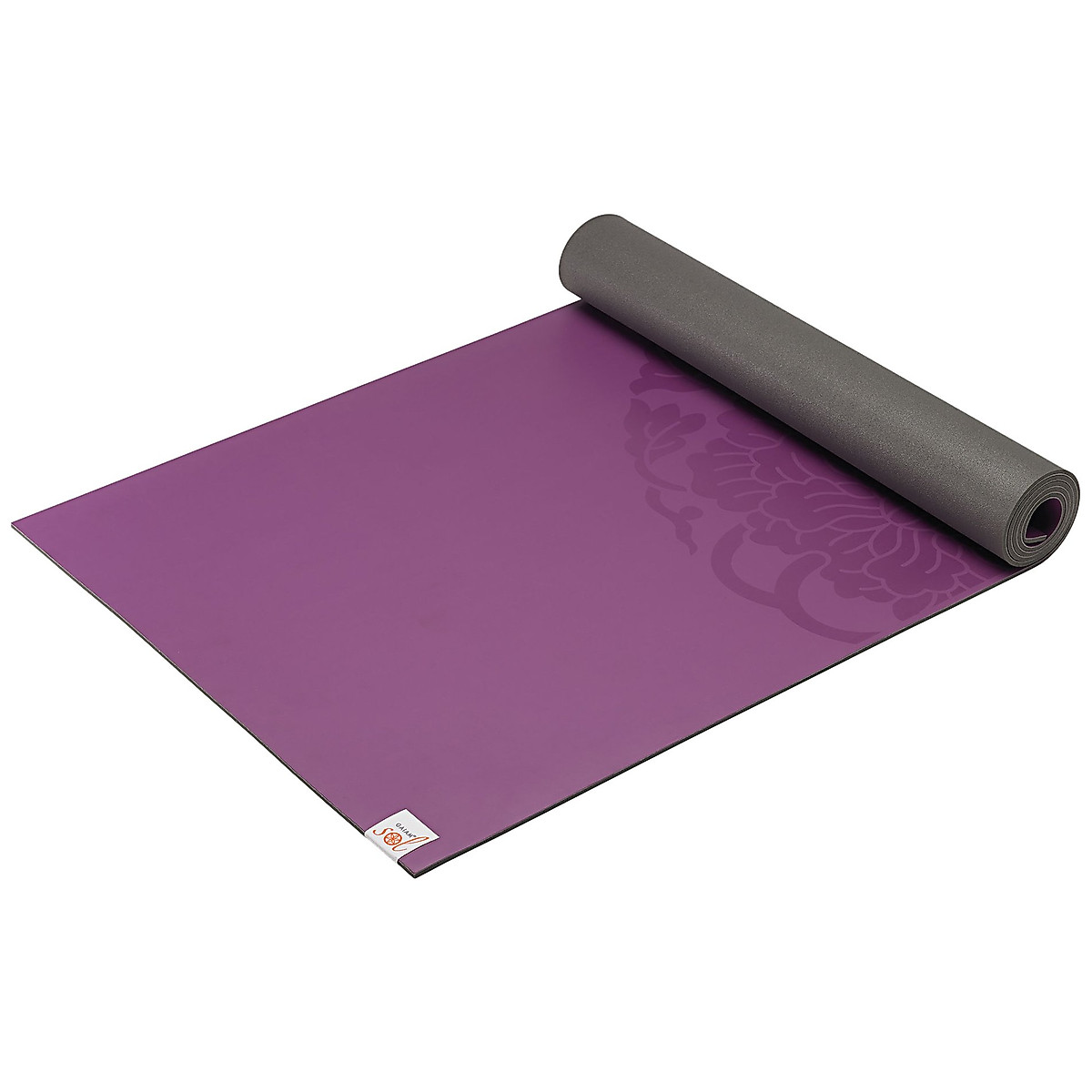 Gaiam Yoga Mat - Premium Dry-Grip Thick Non Slip Exercise & Fitness Mat for Hot Yoga, Pilates & Floor Workouts (68"L x 24"W x 5mm) - Purple