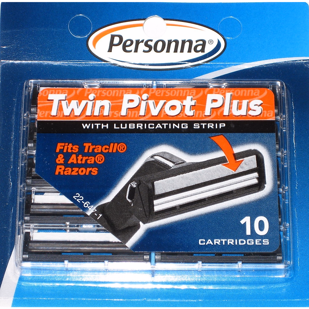 Personna Twin Pivot Plus Cartridges with Lubricating Strip for Atra & Trac Ii Razors - 2 Packs of 10 Blades