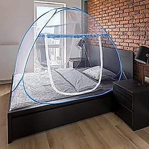 Tatuo Mosquito Net for Bed Portable Folding Net Bed with Bottom Pop up Mosquito Net Tent for Indoor and Outdoor Use Mosquito Netting for Adults Trip Camping Travel Home(78.7 x 70.8 x 59 Inch)