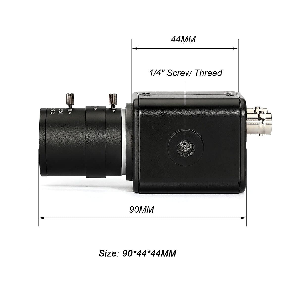 HD SDI Camera, 2MP 1080P Digital CCTV Security Camera, 1/2.8 High Sensitivity Sensor CMOS with 2.8-12mm Manual Varifocal HD 3MP Lens，DC12V 1A Power Adapter SDI Cable Free by Click Below Extra Saving