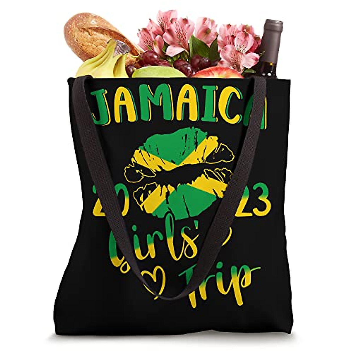 Jamaica 2023 girls trip with jamaican flag and kiss lips Tote Bag