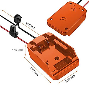 Power Wheel Adapter with Fuse&Switch,Secure Battery Adapter for Black+Decker 20V MAX Lithium Battery,with 12 Gauge Wire,Good Power Convertor for DIY Ride On Truck,Robotics,RC Toys and Work Lights