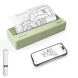 Portable Printer Wireless for Travel, Inkless Printer Support 8.5" X 11" US Letter &Legal, A4&A5 Thermal Paper, Wireless Printer Compatible with Android/iOS & Laptop for Home Use (Avocado Green)