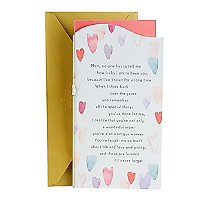 Hallmark Birthday Card, Valentines Day, Love Card for Mom (Watercolor Hearts)