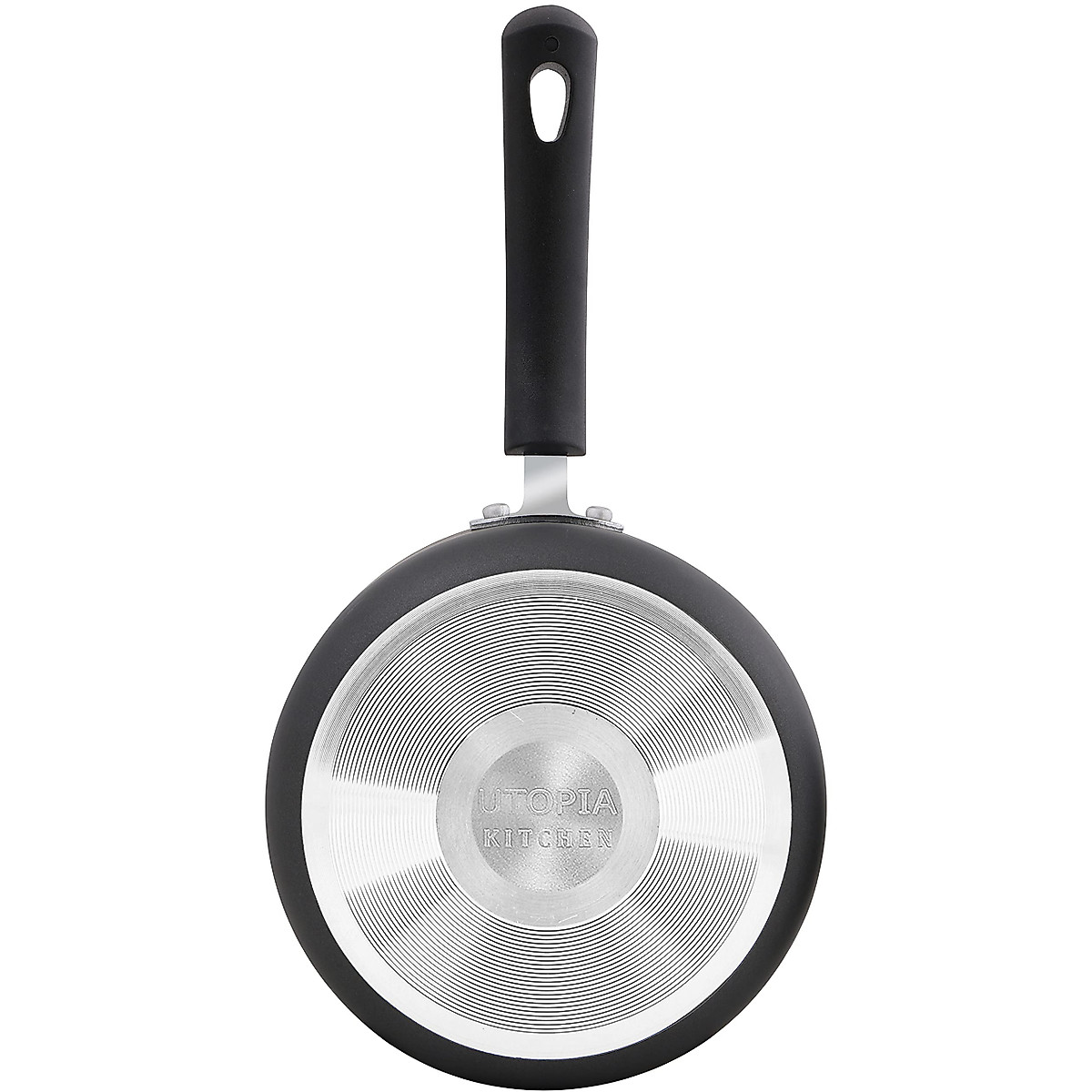 Utopia Kitchen 1 Quart Nonstick Saucepan with Glass Lid - Multipurpose Use for Home Kitchen or Restaurant (Grey)