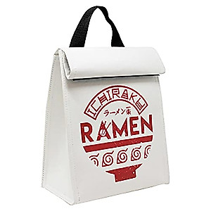 Ripple Junction Naruto Shippuden Ichiraku Ramen Bowl White Roll-Top Reusable Anime Lunch Bag