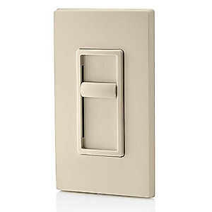 Leviton 6672-1LT SureSlide Universal 150W LED/CFL Incandescent Slide-To-Off Dimmer, Light Almond