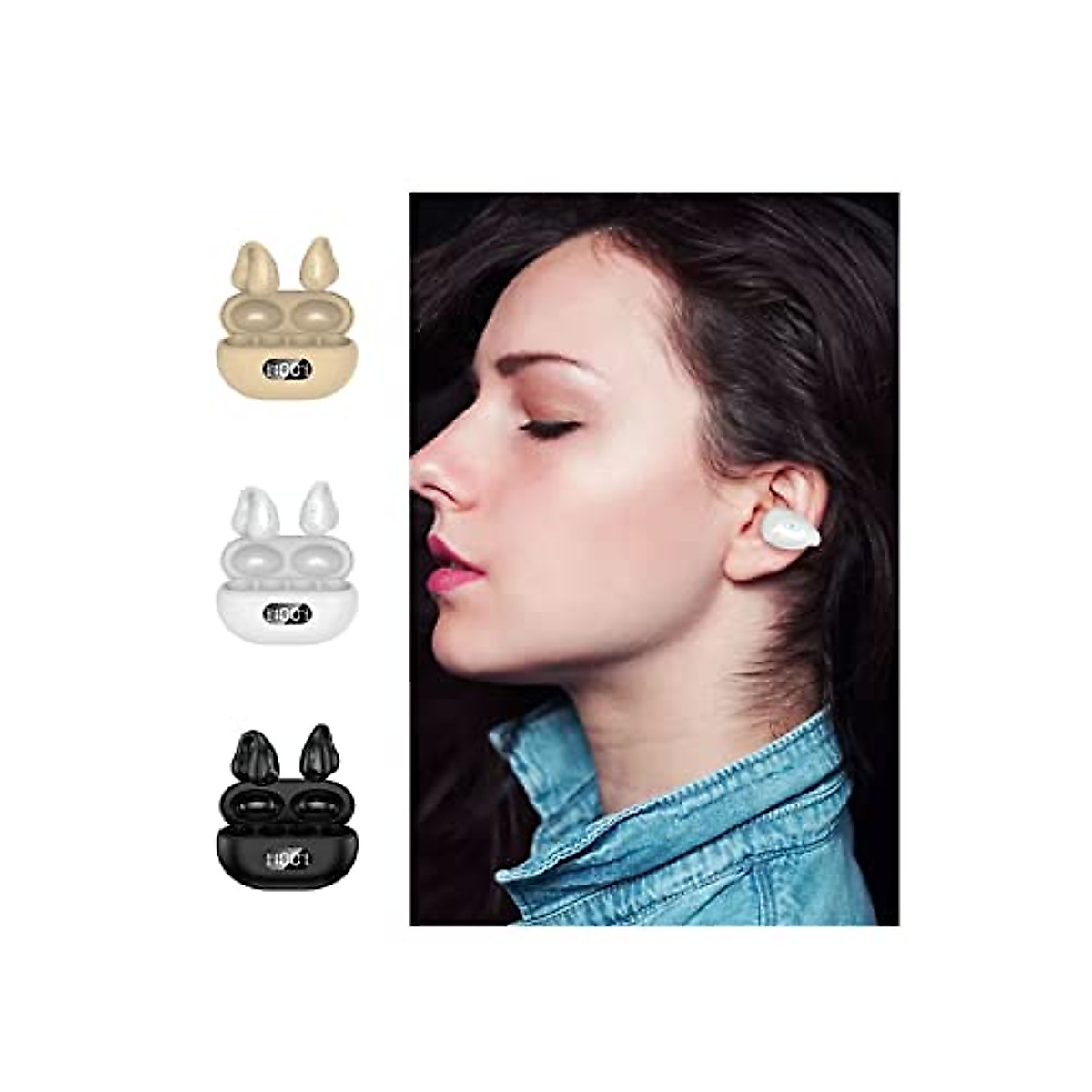 GURSAC Wireless Earbuds Headphones Over Ear, True Wireless in Ear with Microphone, Deep Bass, Loud Voice Sport Earphones with Charging Case for Outdoor Running Gym Workout Sports