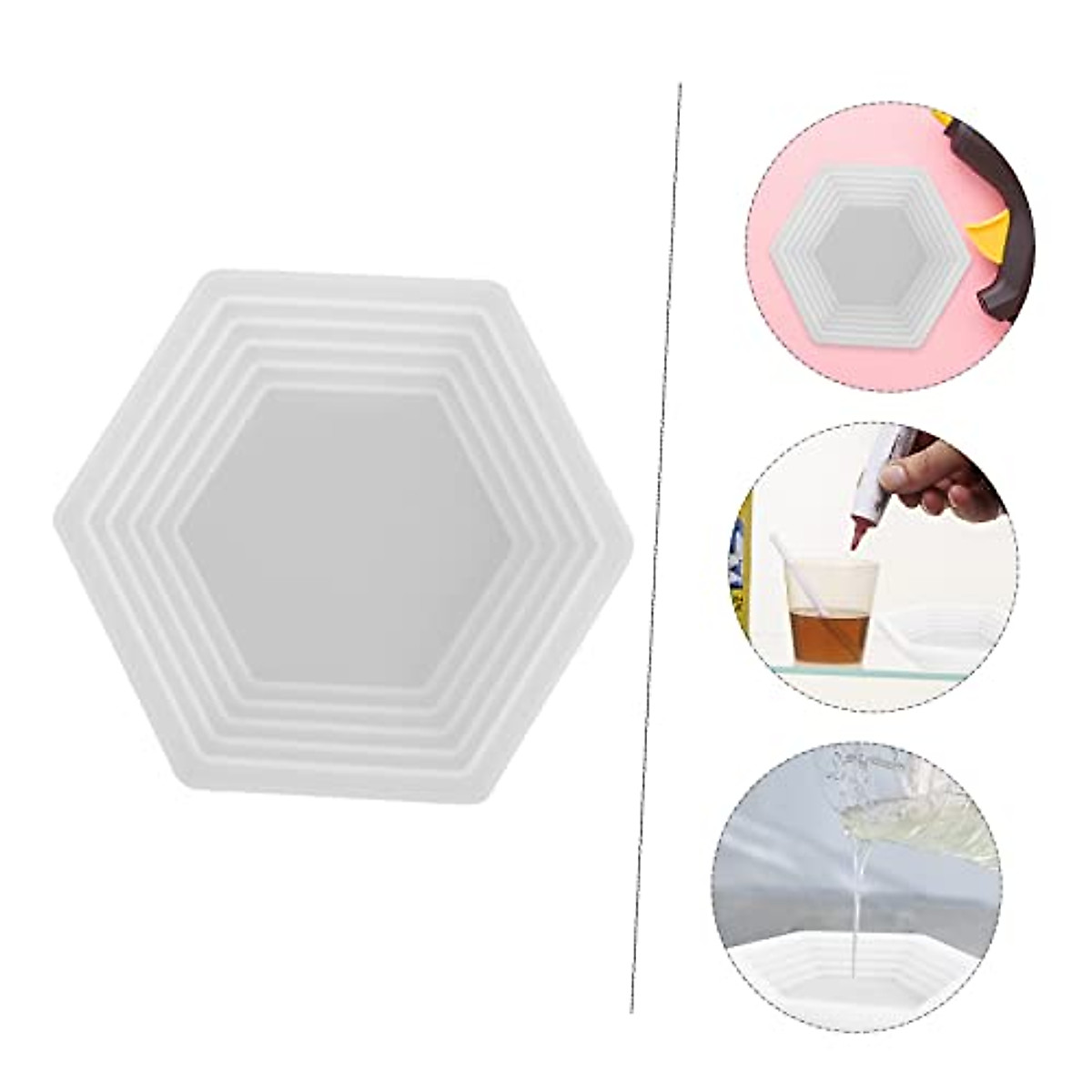 1pc Epoxy Mold Silcone Molds Ladder Tray Molds for Resin Silicone Coasters Resin Tray Soap Dish Handmade Craft Mould White Silica Gel Manual Resin Bowl Ornament Tray