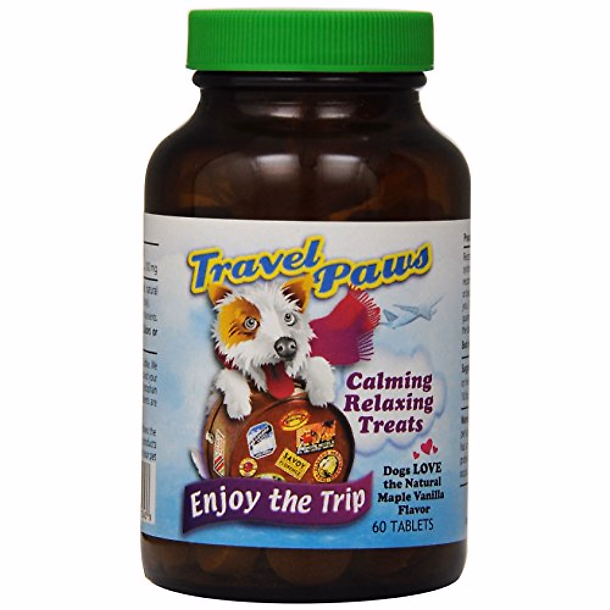 Lidtke Technologies Travel Paws L-Tryptophan Pet Relaxant Tablets, 60 Tablets