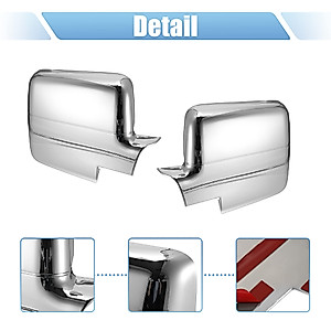 X AUTOHAUX Pair Car Exterior Chrome Plated Power Full Mirror Cover Cap for Ford F150 2004 2005 2006 2007 2008