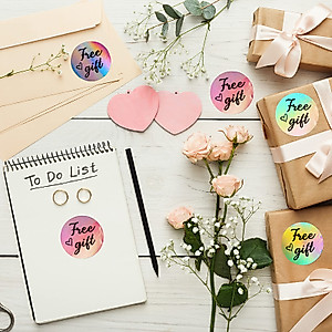 1000 Pieces Customer Appreciation Sticker Holographic Business Shopping Labels Round Adhesive Present Stickers Colorful Thanks Seal Label for Mailing Packing Envelope Postcard, 1.5 Inch