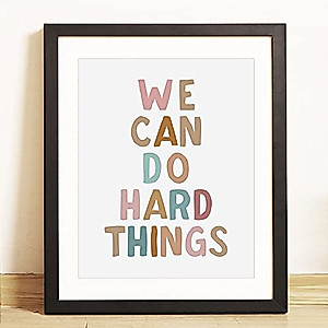 We Can Do Hard Things, Kids Wall Art, Positive Classroom Art, Growth Mindset, Affirmation Art, Kids Affirmation, Positive Classroom Decor, Positive Affirmation, 8x10 inch - UNFRAMED