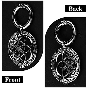 VIIVY VIYIV Protective Case for AirTag Key Wallet Finder for Women Girls, Hollow Out Metal Jewelry Keychain Cover Compatible with Air Tag Tracker Holder - Silver