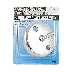DANCO Bath Tub Overflow Plate with Trip Lever, Chrome, 1-Pack (80991), 2 Inches