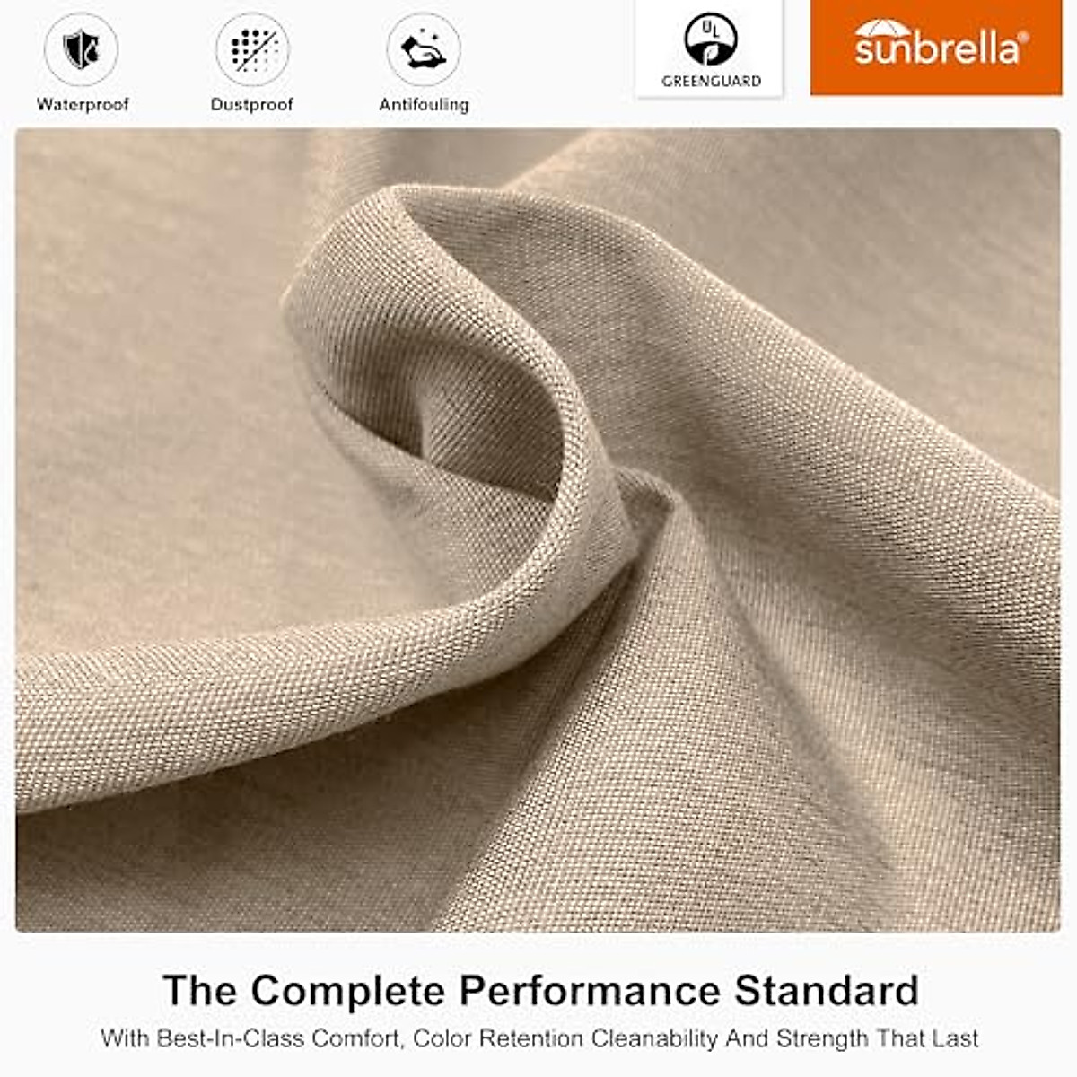 PURPLE LEAF 11 Feet Double Top Deluxe Wood Pattern Round Patio Umbrella Offset Hanging Umbrella Cantilever Umbrella Outdoor Market Umbrella Garden Umbrella, Heather Beige