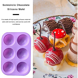 2 Pack 6-Cavity Semi Sphere Silicone Mold, Baking Mold for Making Hot Chocolate Bomb, Cake, Jelly, Dome Mousse (Purple)