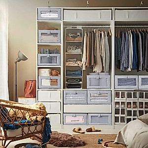 Tosoda 3 Pack of Foldable Storage Bins for Shelf Clothing Storage Organizer Box for Bedroom Closet Home Office Storage Cubes with Transparent Window