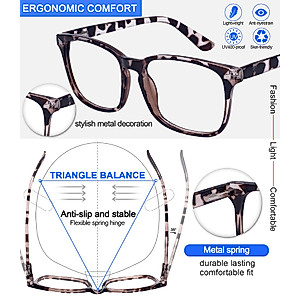 MARE AZZURO Blue Light Blocking Reading Glasses Women Computer Readers 0 1.00 1.25 1.50 1.75 2.00 2.25 2.50 2.75 3.00 3.50 4.00 5.00 6.00 (Leopard, 2.0)
