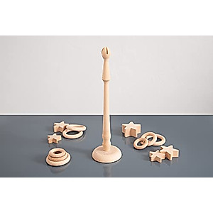 TickiT - 73911 Wooden Ring Stand Base - Heuristic Play - Loose Parts Montessori-Style Toy - Natural Toddler Toys