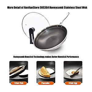 Cyrder Stainless Steel Frying Pan, honeycomb wok, 9 inch