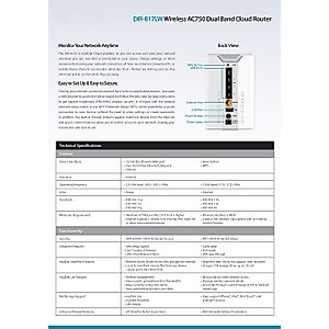 D-Link Wireless AC 750 Mbps Home Cloud App-Enabled Dual-Band Broadband Router (DIR-817LW)