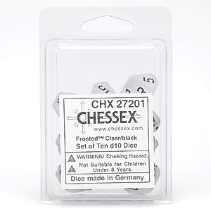 Frosted: Poly D10 Clear/Black (10)