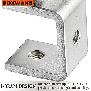 Heavy Duty Stainless Steel C Clamps 2 1/2 Inch for WoodWorking, Small U Clamps for Mounting, Mini Desk Clamps with Stable Wide Jaw Opening & Protective Pads/I-Beam Design (2pcs)