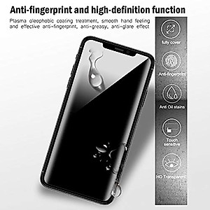 QHOHQ 2 Pack Privacy Screen Protector for iPhone 12 Pro 6.1" with 2 Packs Camera Lens Protector,Full Screen Tempered Glass Film,9H Hardness Anti-Shatter, Anti Spy, Touch Sensitive - Case Friendly